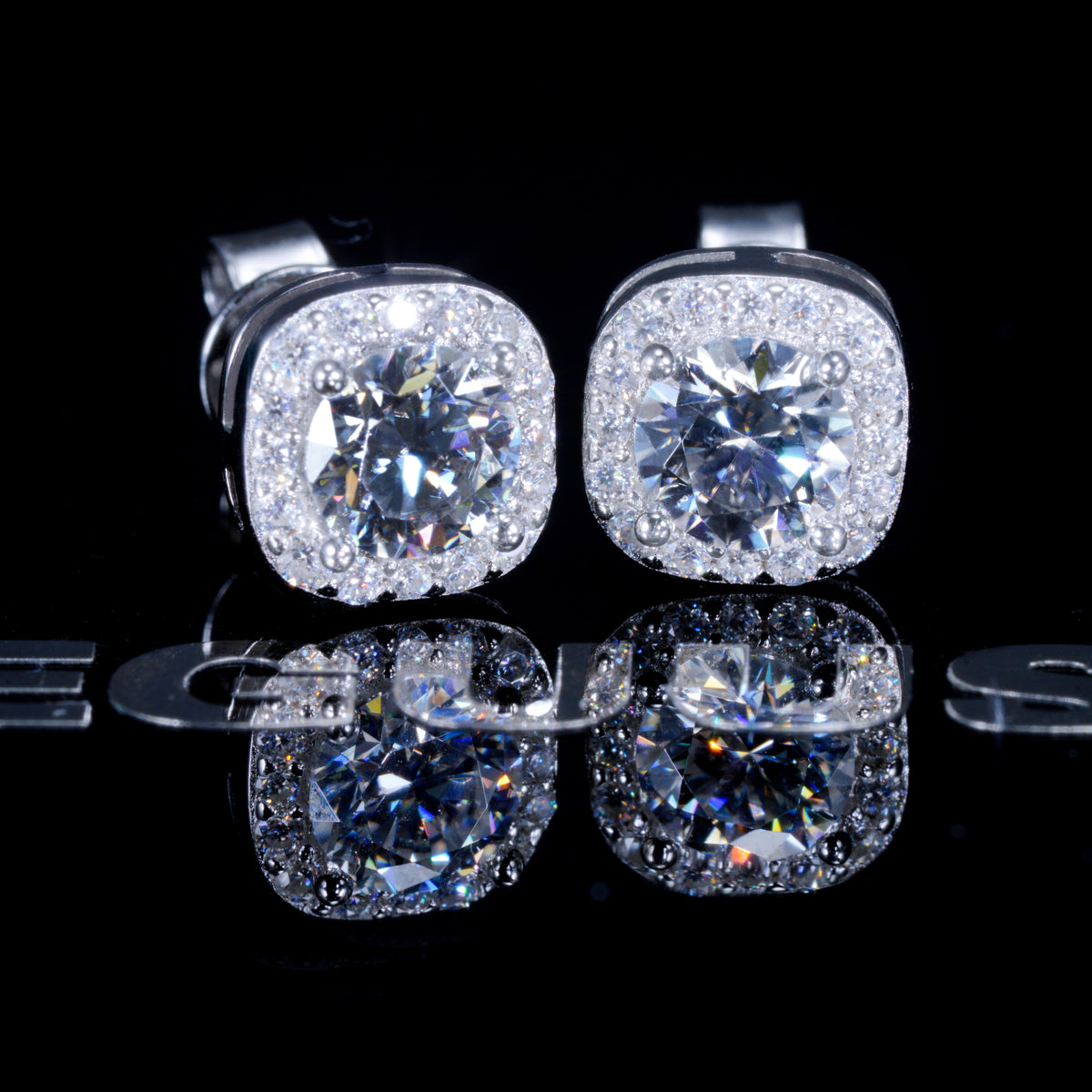 925S VVS Moissanite Solitaire Stud Earrings | Best VVS Hip Hop Jewelry ...