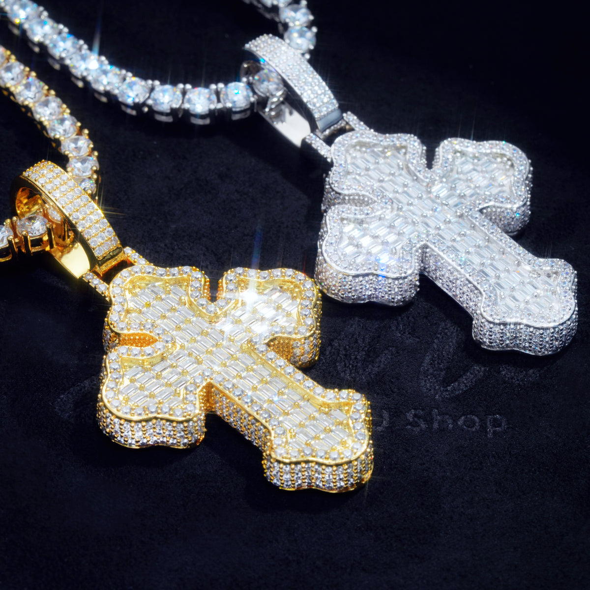 Iced Baguette Gothic Cross Necklace – The GUU Shop